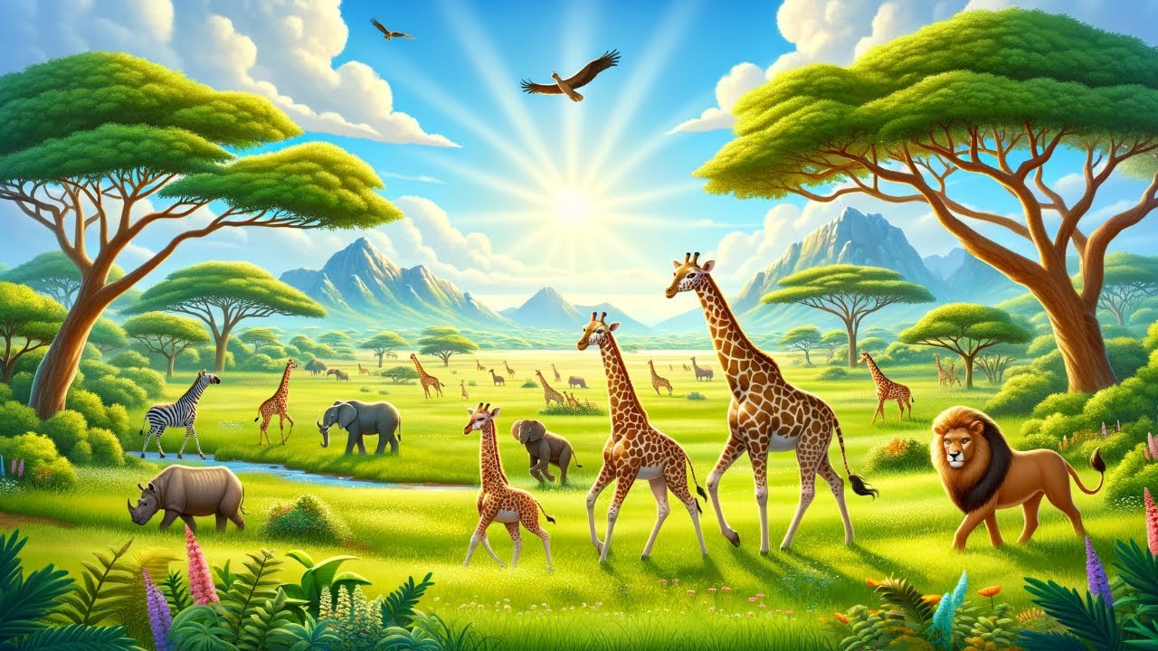 Wild Giraffe Family Simulator | Wild Animals Gameplay | Giraffe Vs Deer ...