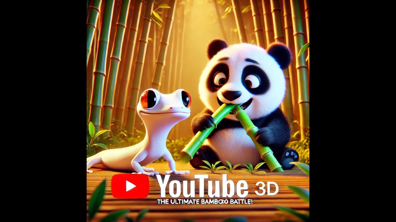 "Gecko vs. Panda 🦎🐼 - The Ultimate Bamboo Battle! (Hilarious Animation ...