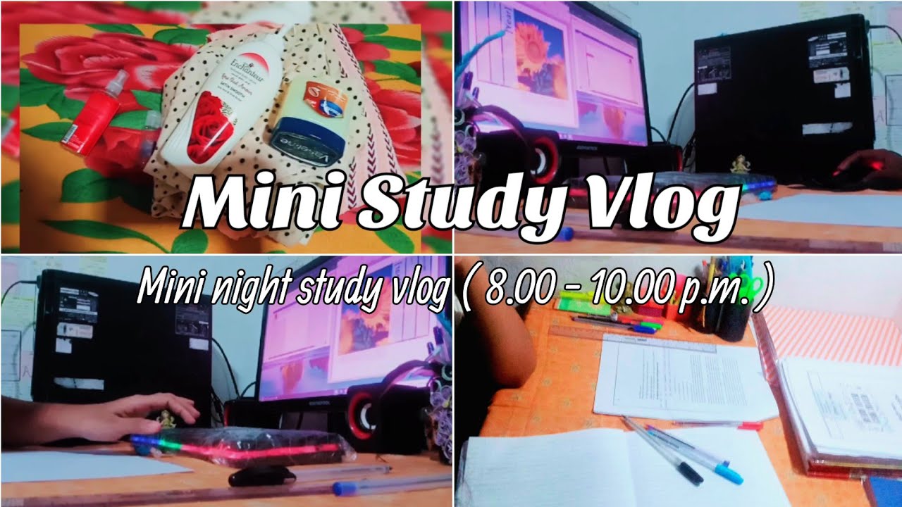 Mini Study Vlog || 2 hours study vlog at night ⏰📚 - YouTube