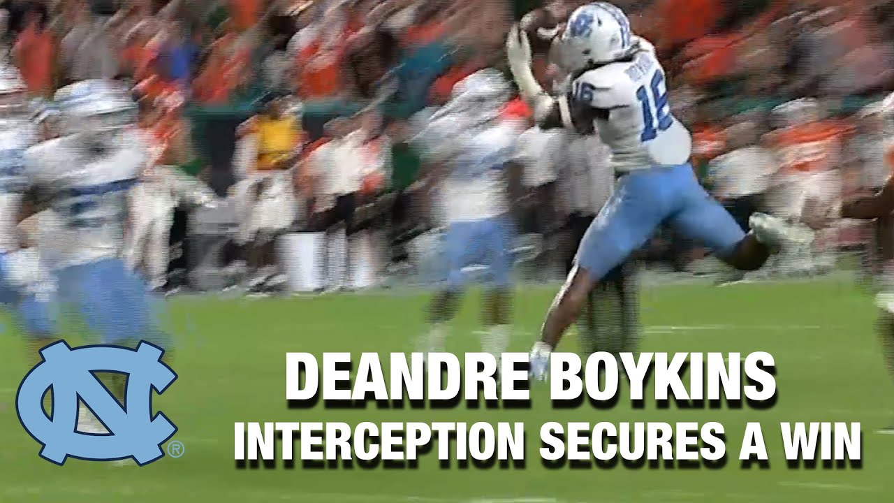 DeAndre Boykins' Interception Secures A Win For UNC - YouTube