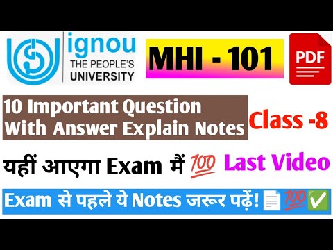 IGNOU 1st Year MA History Notes / MHI 101 Important Notes Explain In ...