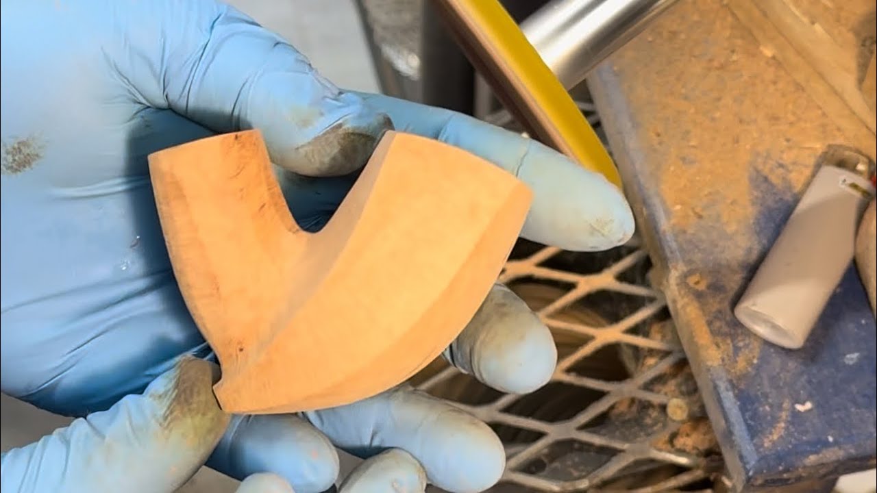 Freehand Shaping a shield/elephants foot pipe! - YouTube