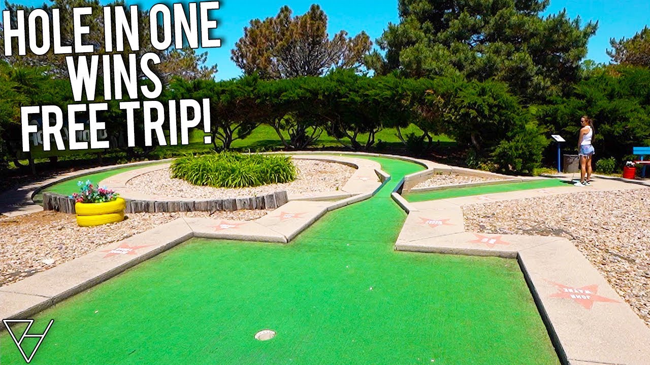 If You Get A Mini Golf Hole In One We’re Going To Hawaii! - YouTube