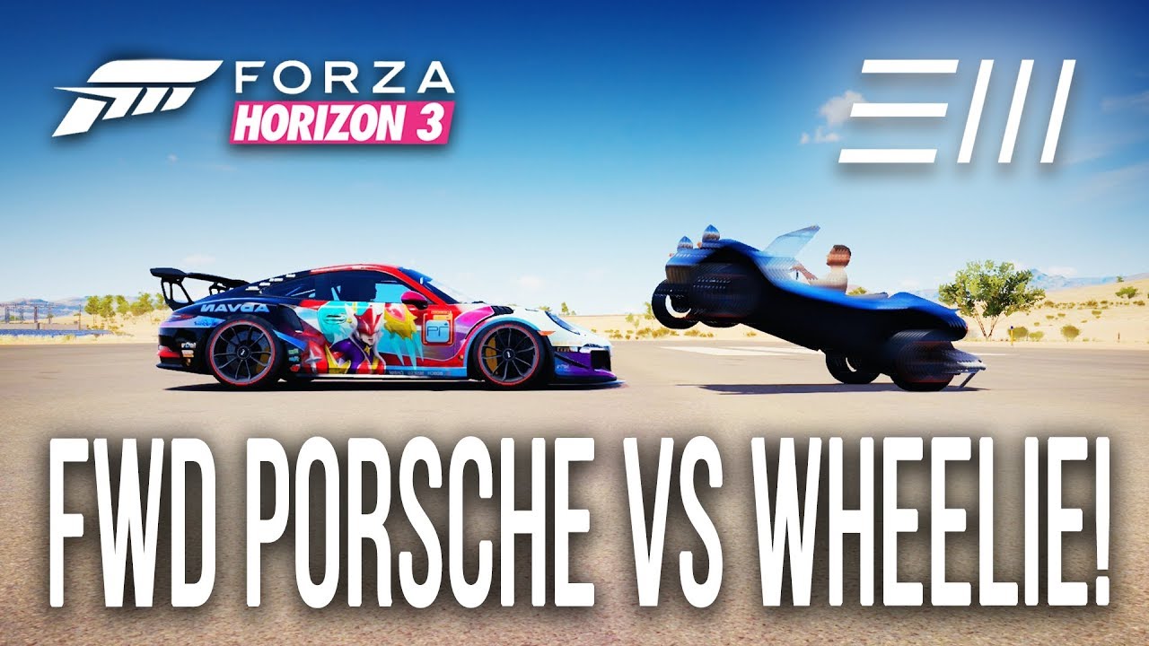 Forza Horizon 3 - "FWD" PORSCHE GT3 RS vs "WHEELIE" CAR??? (Drag ...