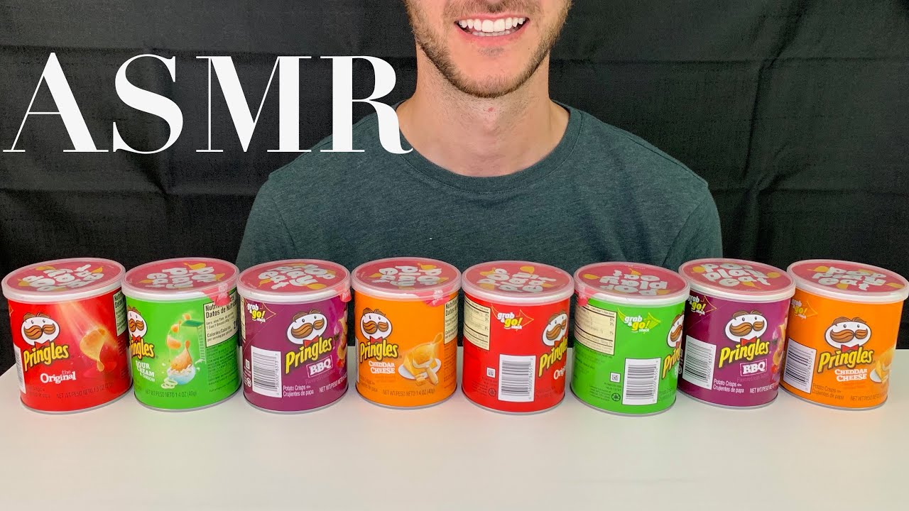 ASMR PRINGLES CHIPS ORIGINAL BBQ CHEDDAR SOUR CREAM (No Talking ...
