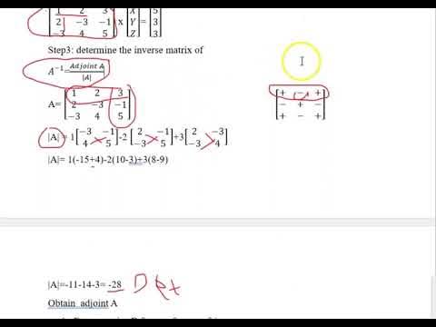 solution of simultaneous equations for three unknown using matrices - YouTube