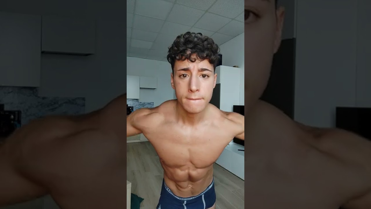 Young bodybuilder flexing ripped big muscle follow Instagram ...