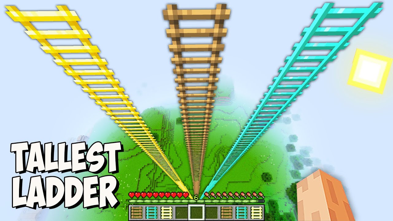 I found TALLEST LADDERS in Minecraft! Which LADDER is BETTER GOLD vs ...