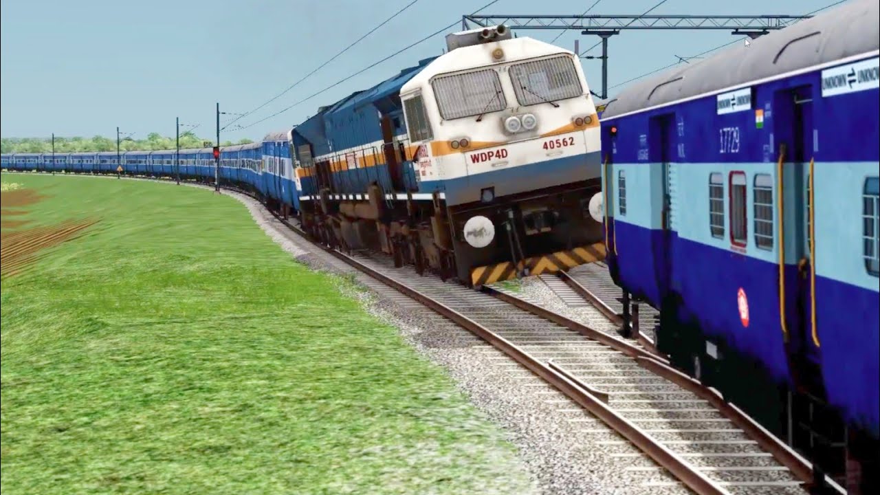 Two Train Dangerous ACCIDENT due to Signal Failed - Train Derailment ...
