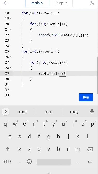 c program to subtract two matrices #cprogramming #codingguru #shorts #youtubeshorts 😎 - YouTube