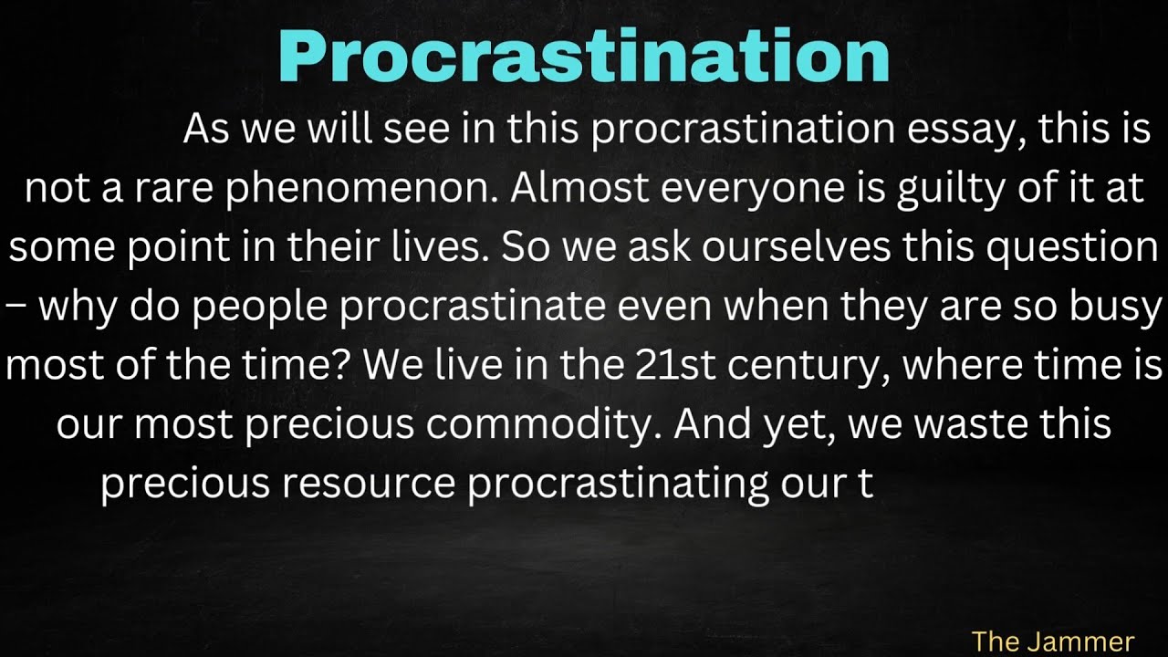 Essay On Procrastination With Easy Language In English | - YouTube