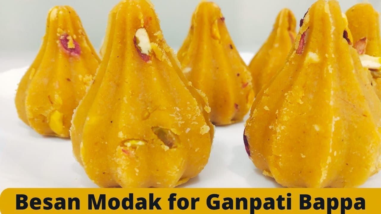 Besan Modak for Ganpati Bappa 😊 | Instant Modak Recipe #cookyandcrafty ...