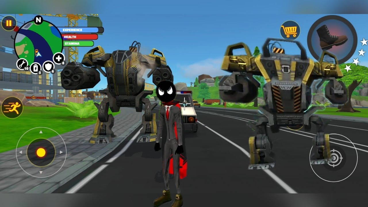 Stickman Superhero | WAR WITH ROBOTS | Android GamePlay @elliotNaxeex ...