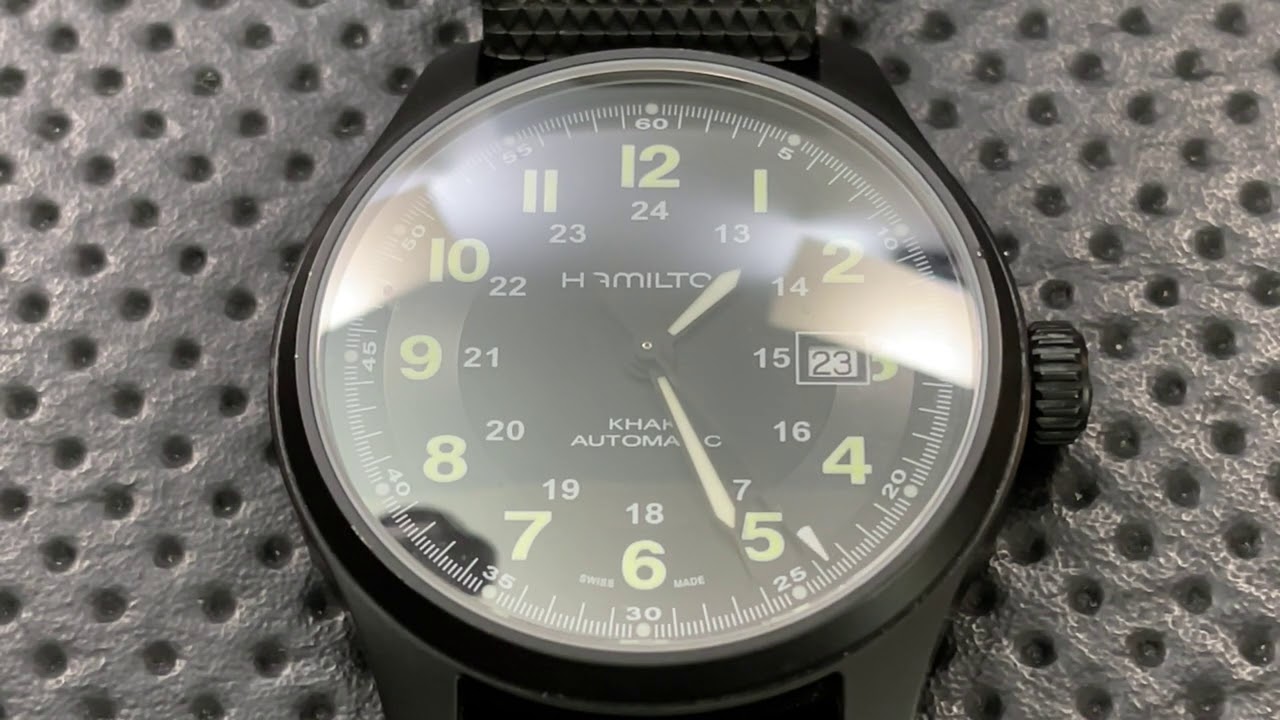 One Minute with the Hamilton Titanium Khaki H705755 Wristwatch - YouTube