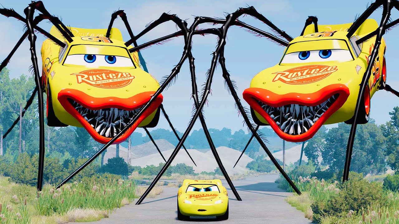 Epic escape from Lightning McQueen Eater, Spider McQueen Eater, Mater ...