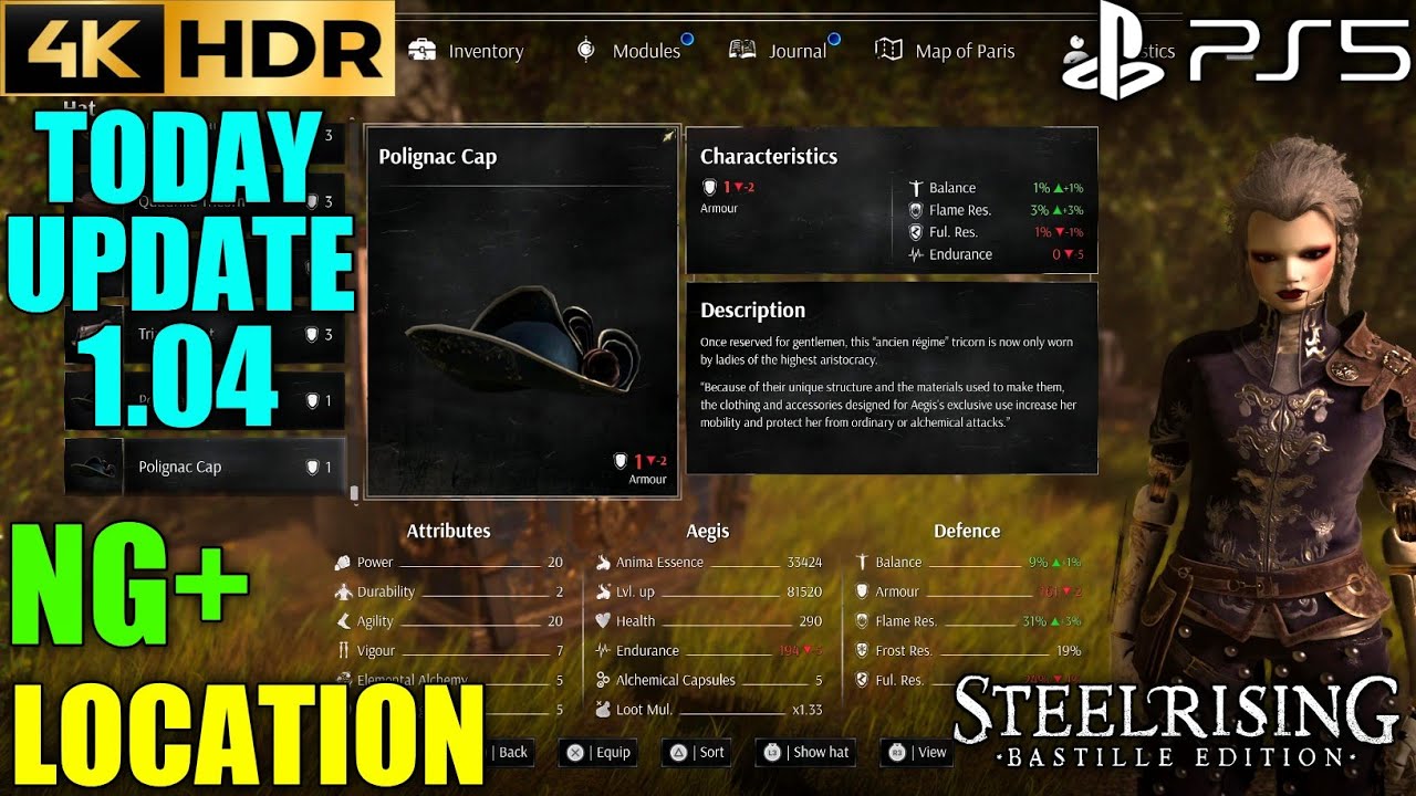 STEELRISING Update 1.04 Patch PS5 | Steelrising Polignac Cap ...