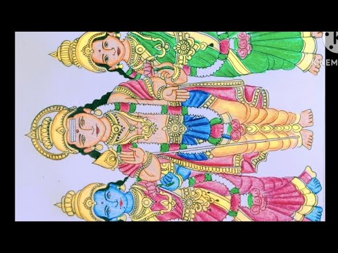 How to colour drawing of lord Murugan & his two wife Goddes Devasena ...