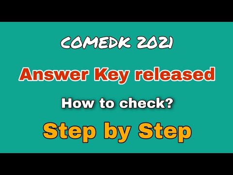 Answer Key| COMEDK 2021| How to check| Step by step [Ash Academy JEE ...
