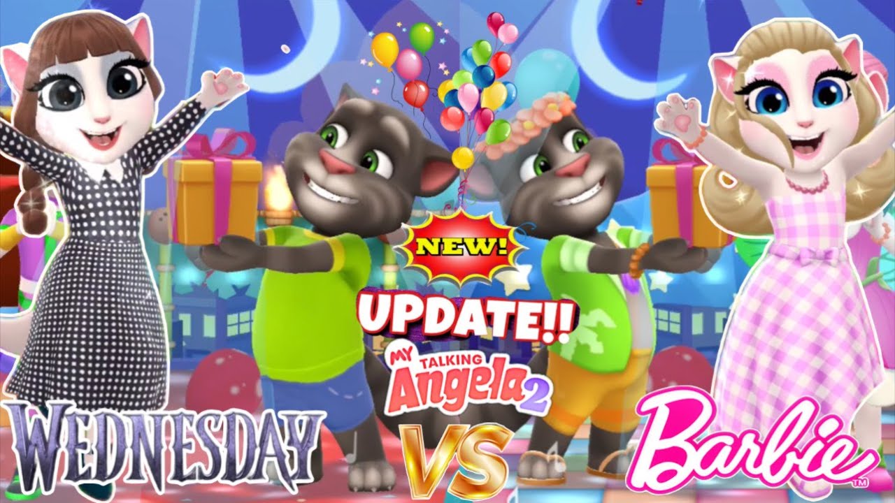 My Talking Angela 2 || Wednesday vS Barbie || New Update 😻💋 | Cosplay ...