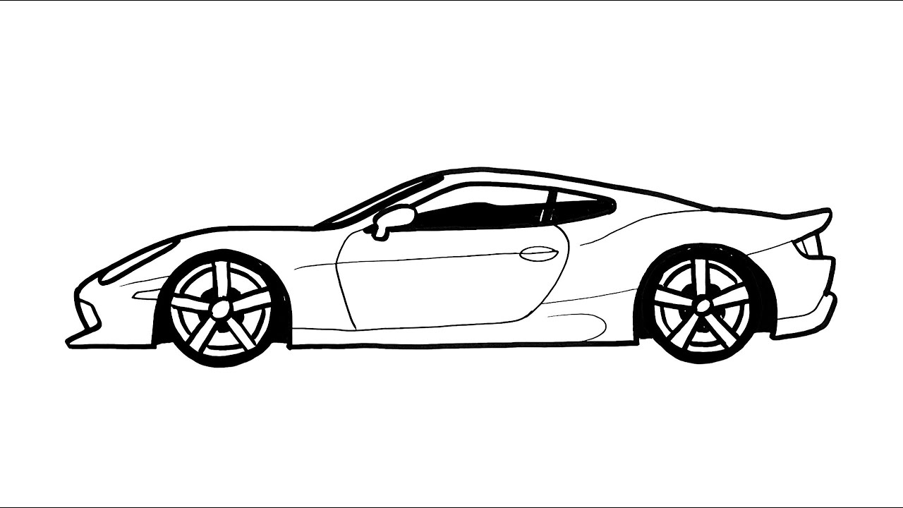 How to draw a SPORT CAR - Super Sport Car Drawing Tutorial - Easy Step ...