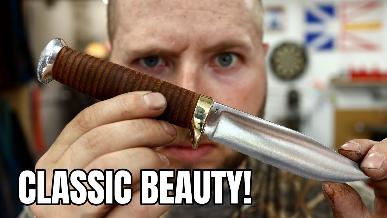 Building a Traditional Leather-Stacked Hunting Knife! - YouTube