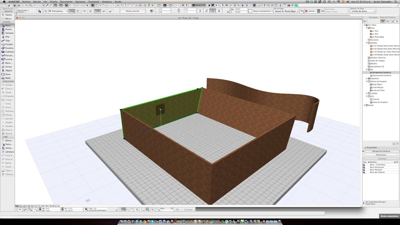 ARCHICAD 16 TUTORIAL 2 MURO - YouTube