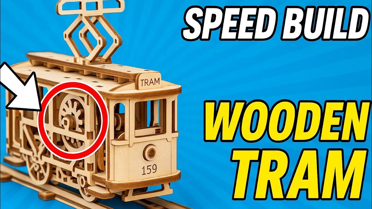 Building a Wooden Tram | 3D Puzzle | Speed Build - YouTube
