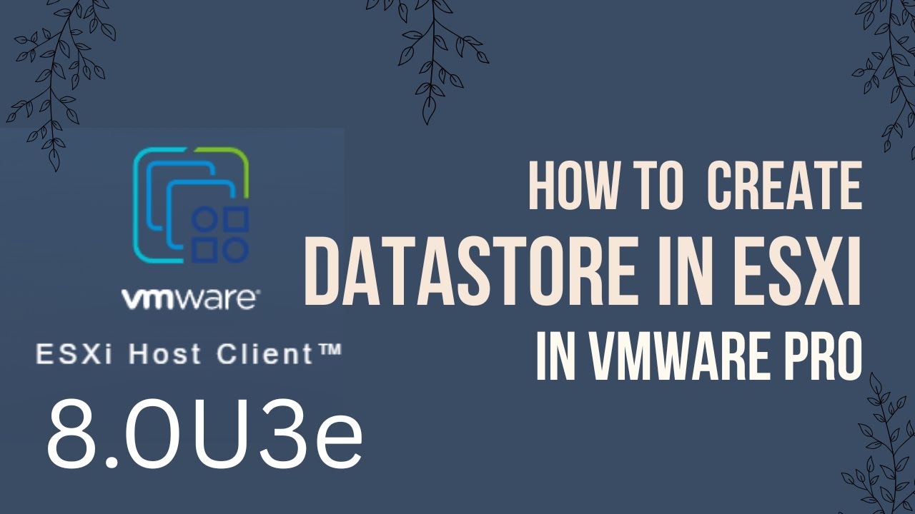 How to create Datastore in VMware ESXi 8.0U3e | VirtualTechBytes - YouTube