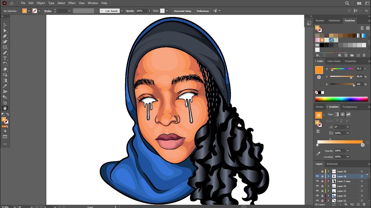 Drip Eyes - Cartoon Process | Adobe Illustrator - YouTube