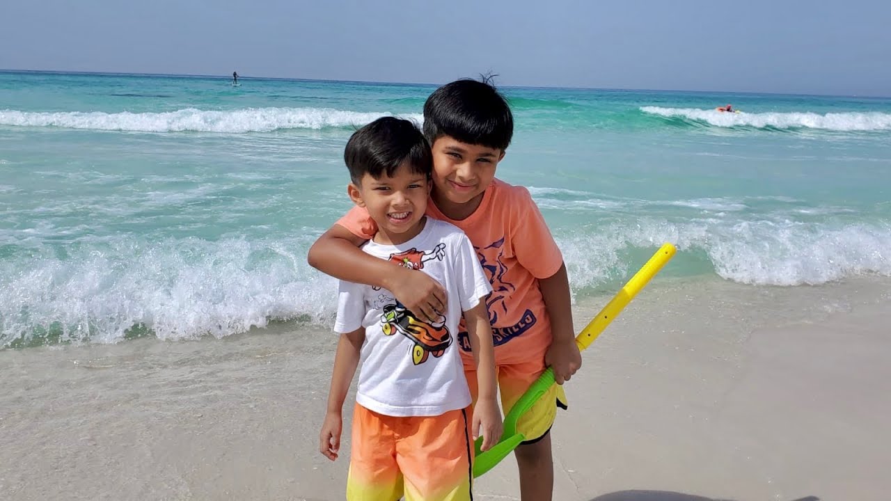 Kids playing at the beach - YouTube