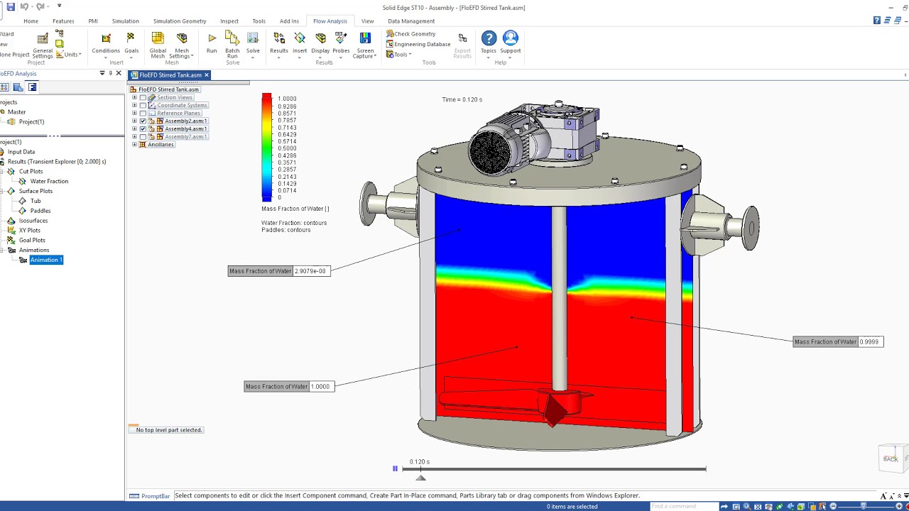 FloEFD Solid Edge 믹서 혼합기 데모 영상 - YouTube