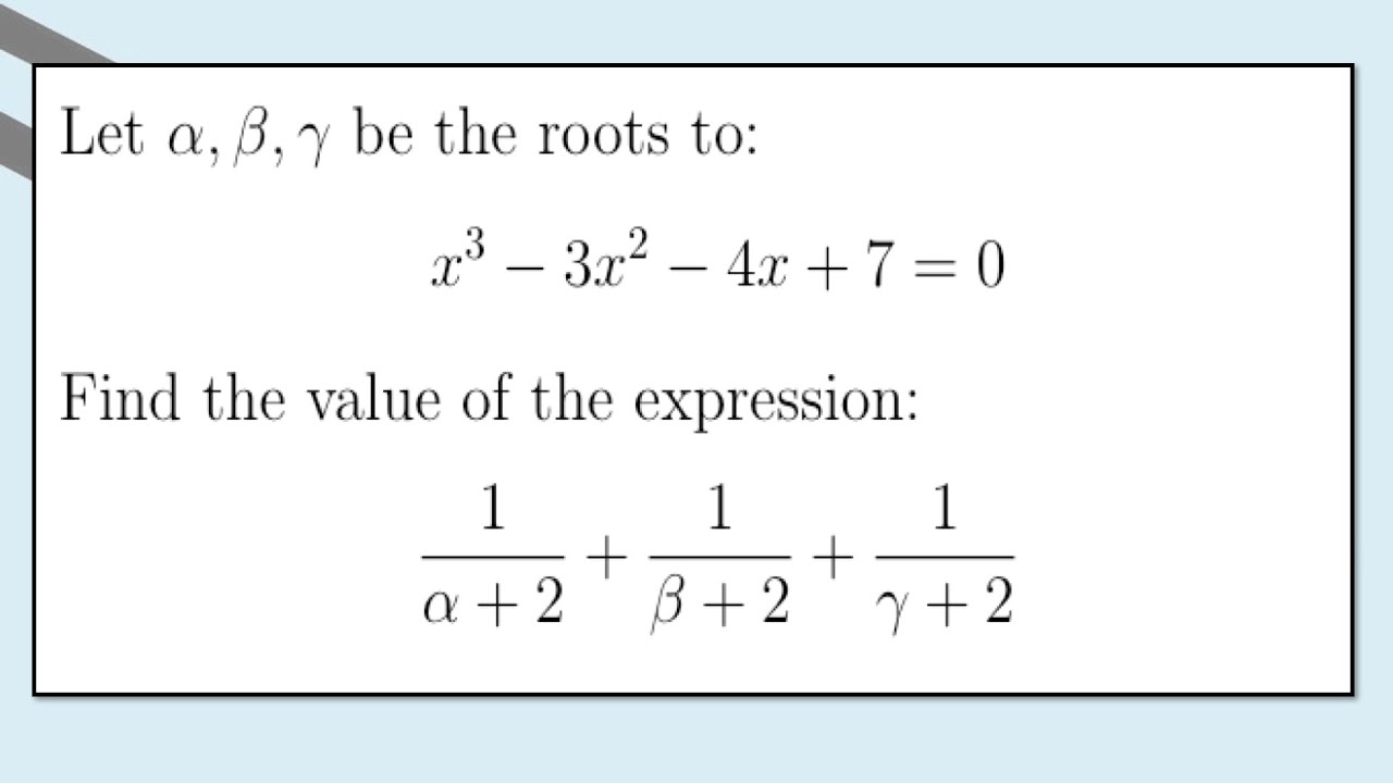 [PMO] A Manipulation On Vieta's Formula || High School Math - YouTube
