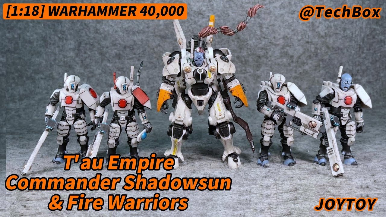 Joytoy Warhammer 40K, T'au Empire Commander Shadowsun & Fire Warriors, 1/18 scale action figure ...