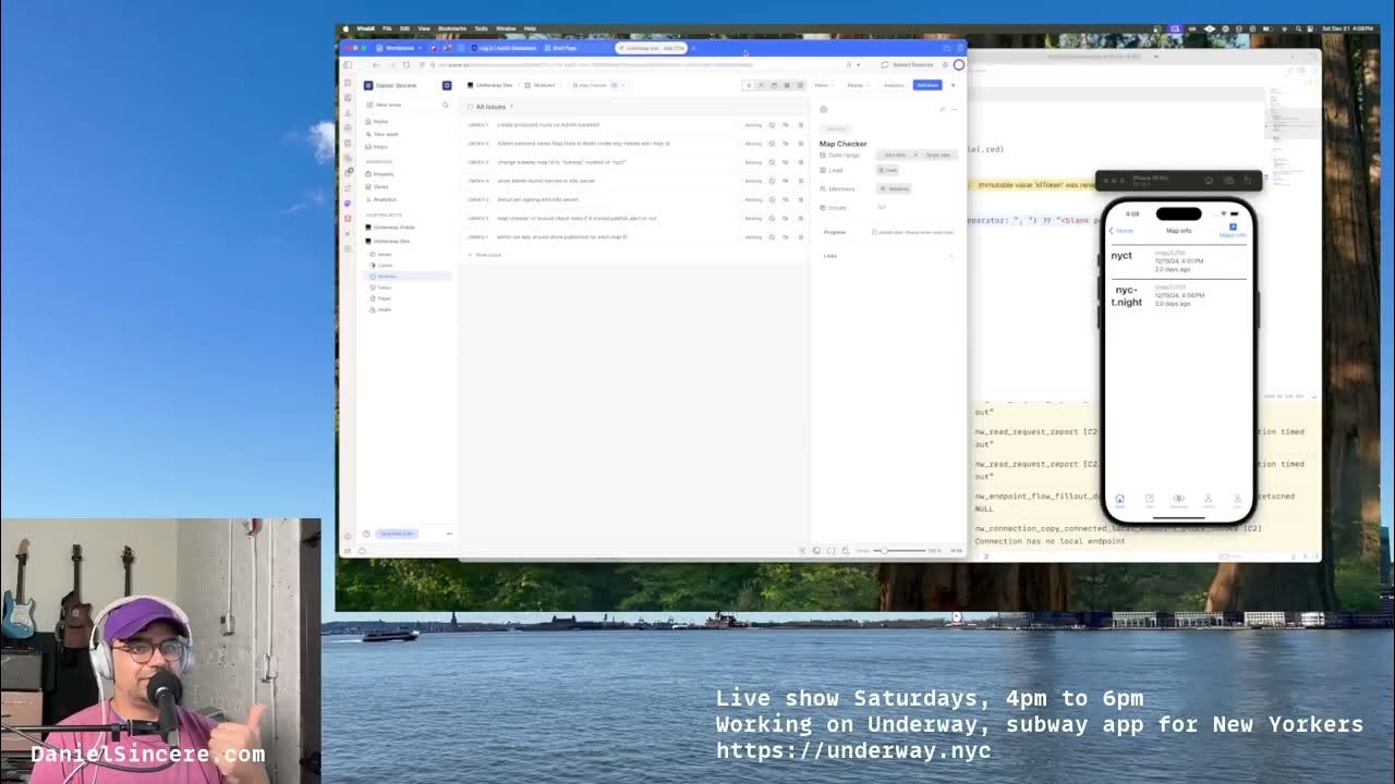 Live-coding! Underway: subway app for New Yorkers. Saturdays 4pm to 6pm - renames and chatting ...