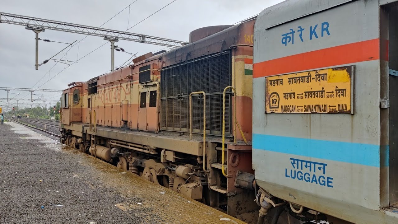 Monsoon Train Journey Behind ALCO WDM-3A Locomotive Chugging , Smoking ...