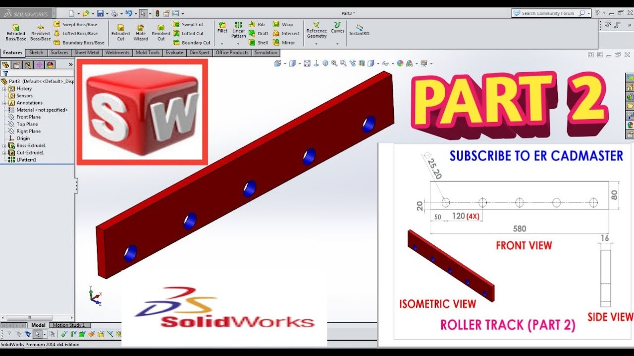 ROLLER TRACK PART 2 IN SOLIDWORKS - YouTube