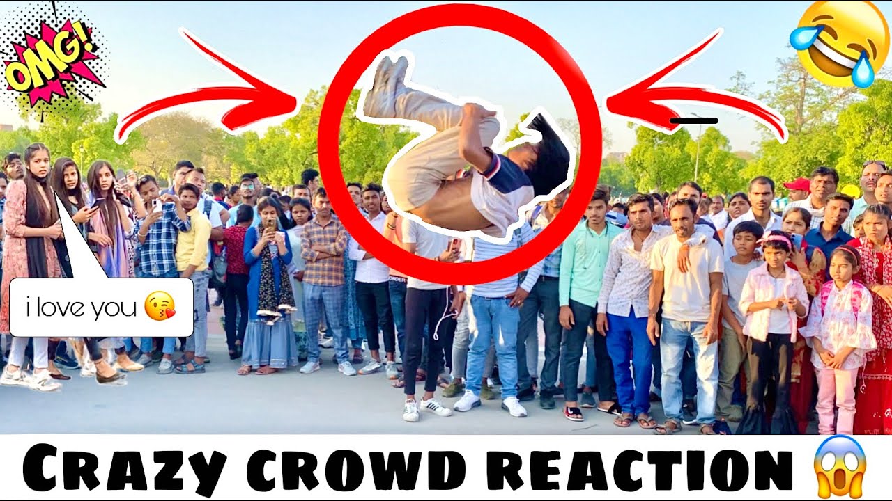 Stunt on crowd 🤣|| reaction crazy crowd reaction 😱|| cute girls ...