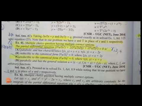CSIR-NET PREVIOUS YEAR QUESTION OF PDE SOLUTION JUNE 2014 MORE BSC MSC MATHEMATICS 🙏 CUCET PG UG ...