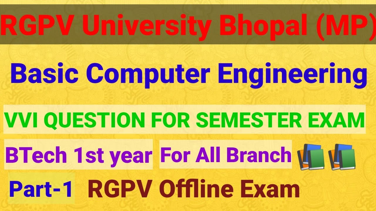 Important Question Of Basic Computer Engineering For RGPV BTech 1st ...