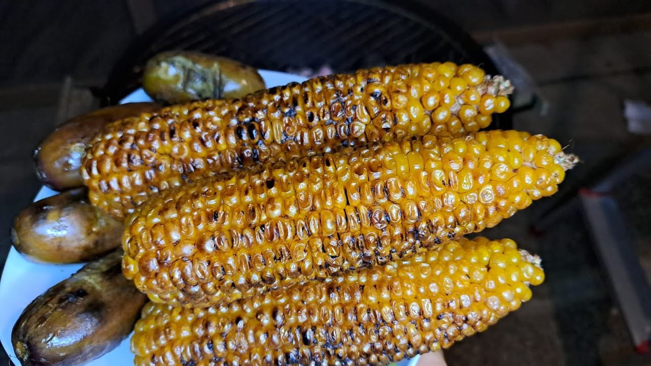How to Roast Fresh corn and Africa pears/Ube. - YouTube