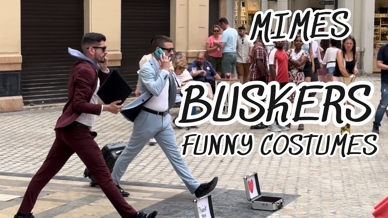 MIMES, BUSKERS ( STREET PERFORMERS ) FUNNY COSTUMES WALKING IN THE ...