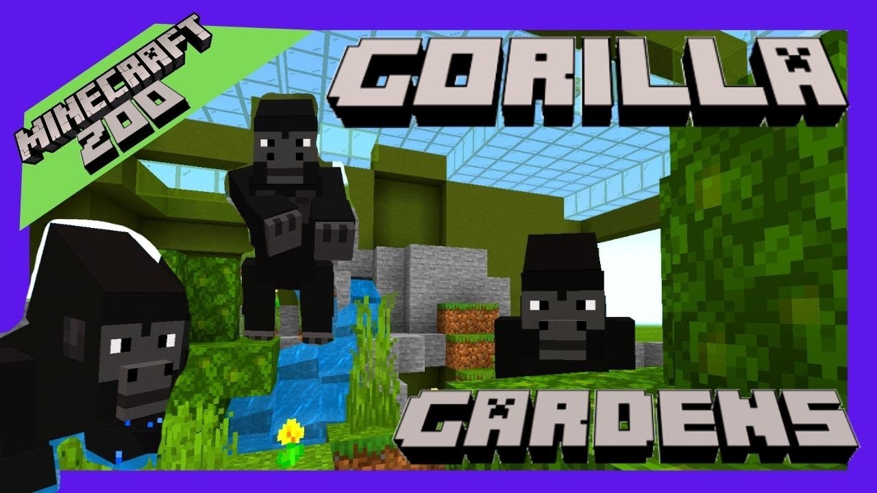 Minecraft Zoo- Gorilla Gardens (African Forest, pt. 6) - YouTube