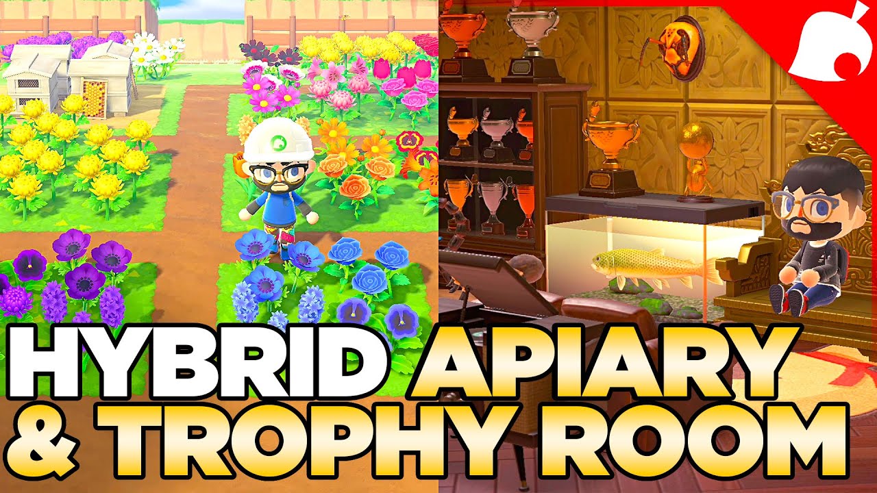 My Rare Flower Apiary & GOLD Trophy Room - Animal Crossing new Horizons ...