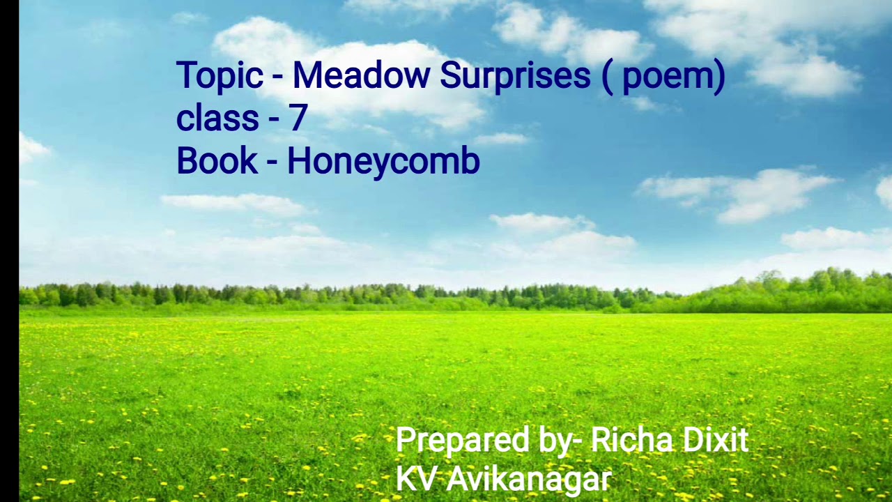 Meadow surprises (poem), class7 - YouTube