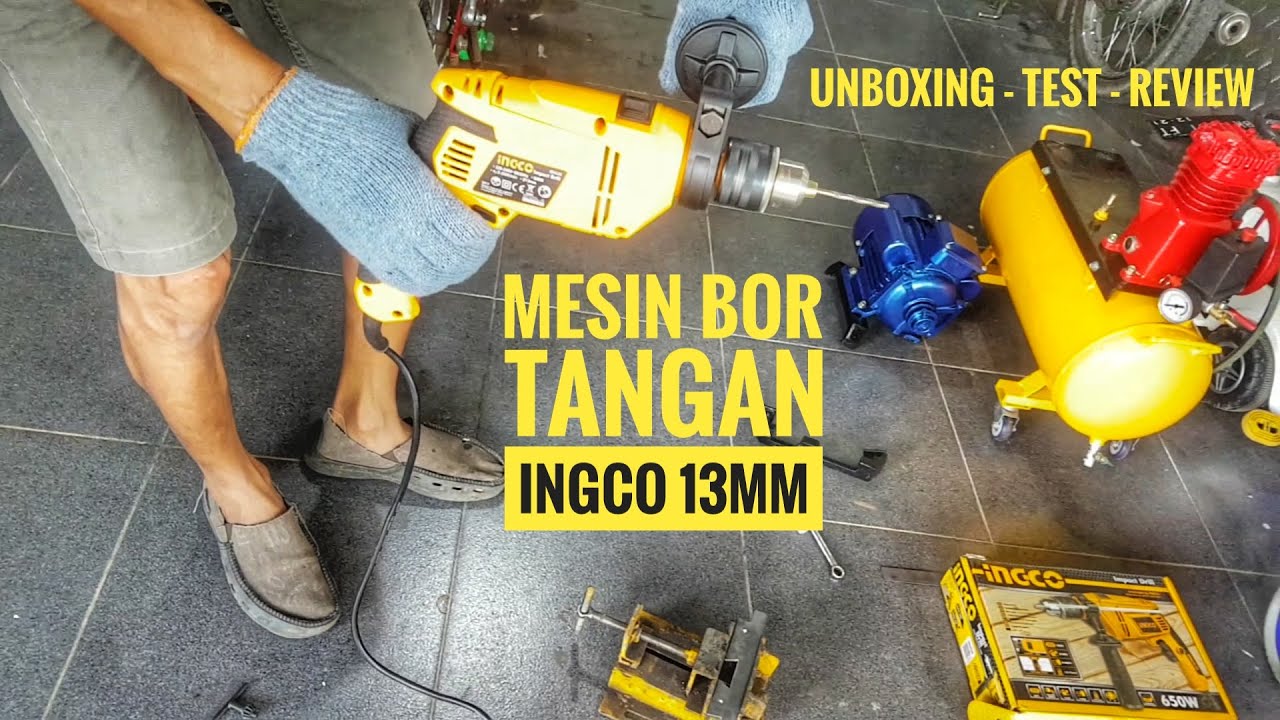 Mesin Bor Tangan - INGCO 13mm 《 UNBOXING & REVIEW 》 - YouTube