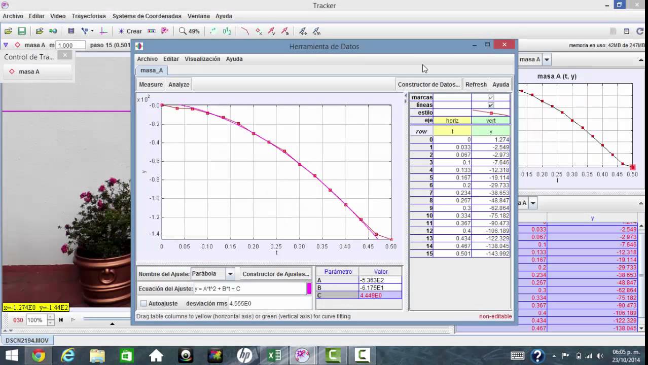 Tracker: caída libre - YouTube