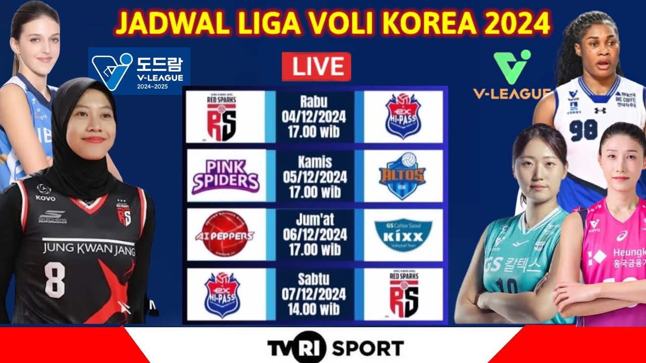 JADWAL MEGAWATI HARI INI: 4 DES 2024 - RED SPARKS vs HI-PASS -KOVO CUP ...