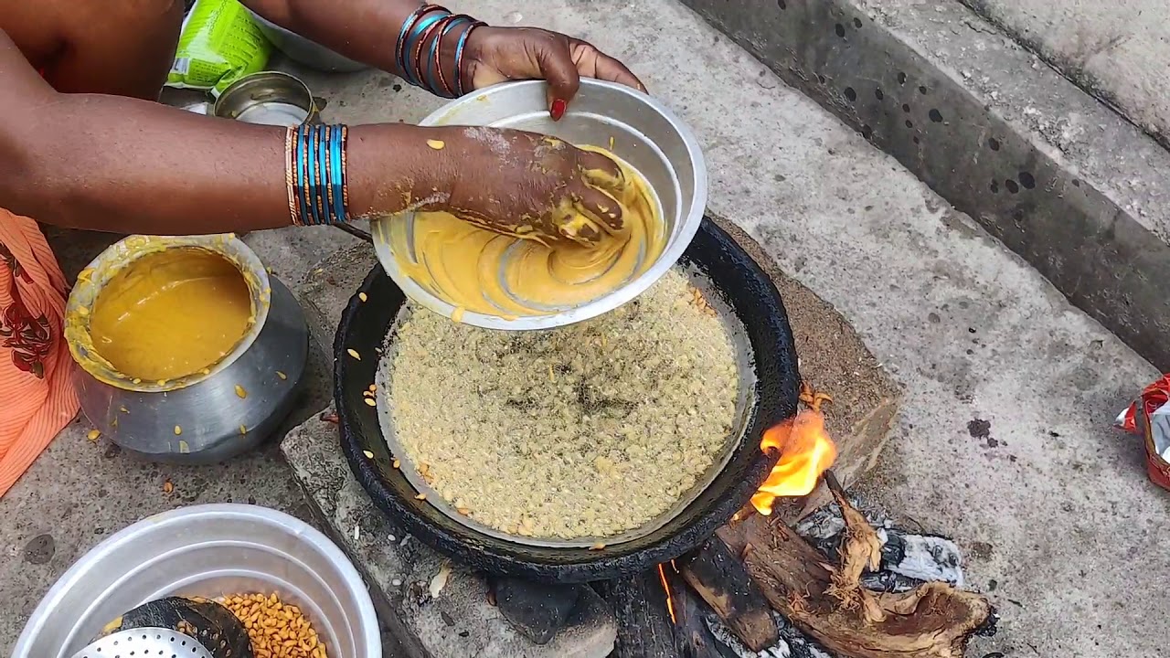 bundi || bundi making || Andhra food bundi making from vizag street ...