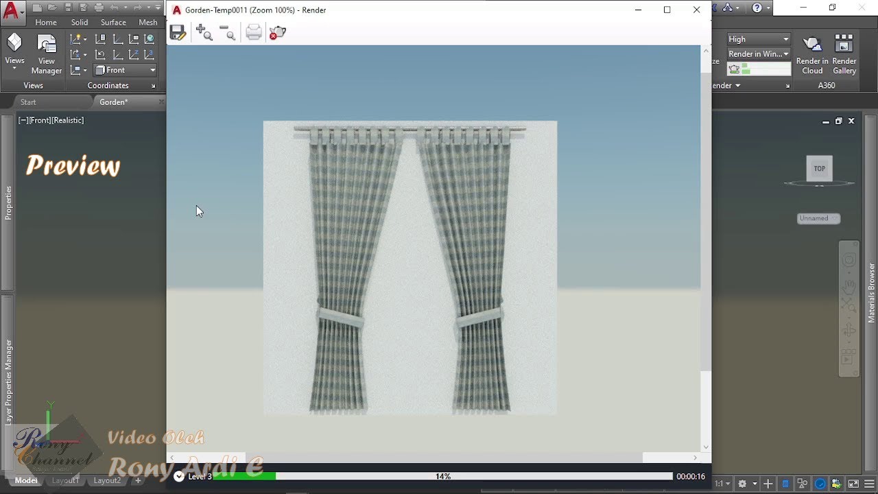 Menggambar Gorden 3D dengan AutoCAD - YouTube