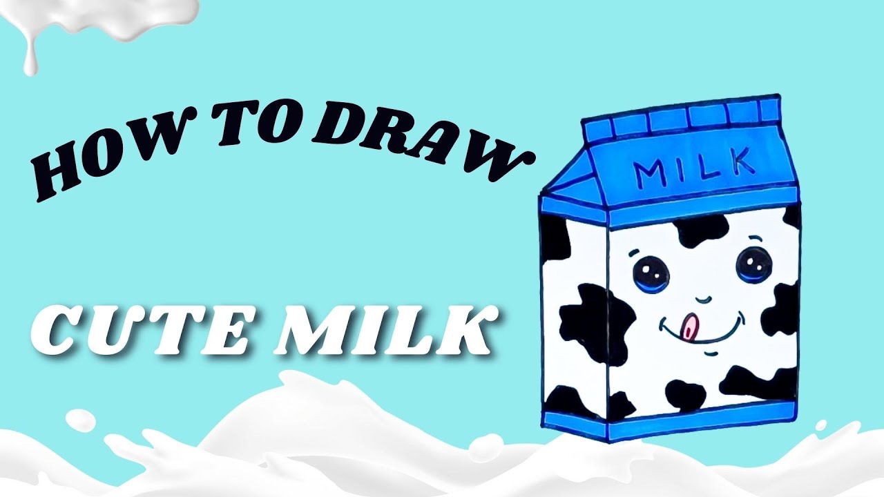 How to draw cute milk carton easy step by step | How To Draw Milk Box ...